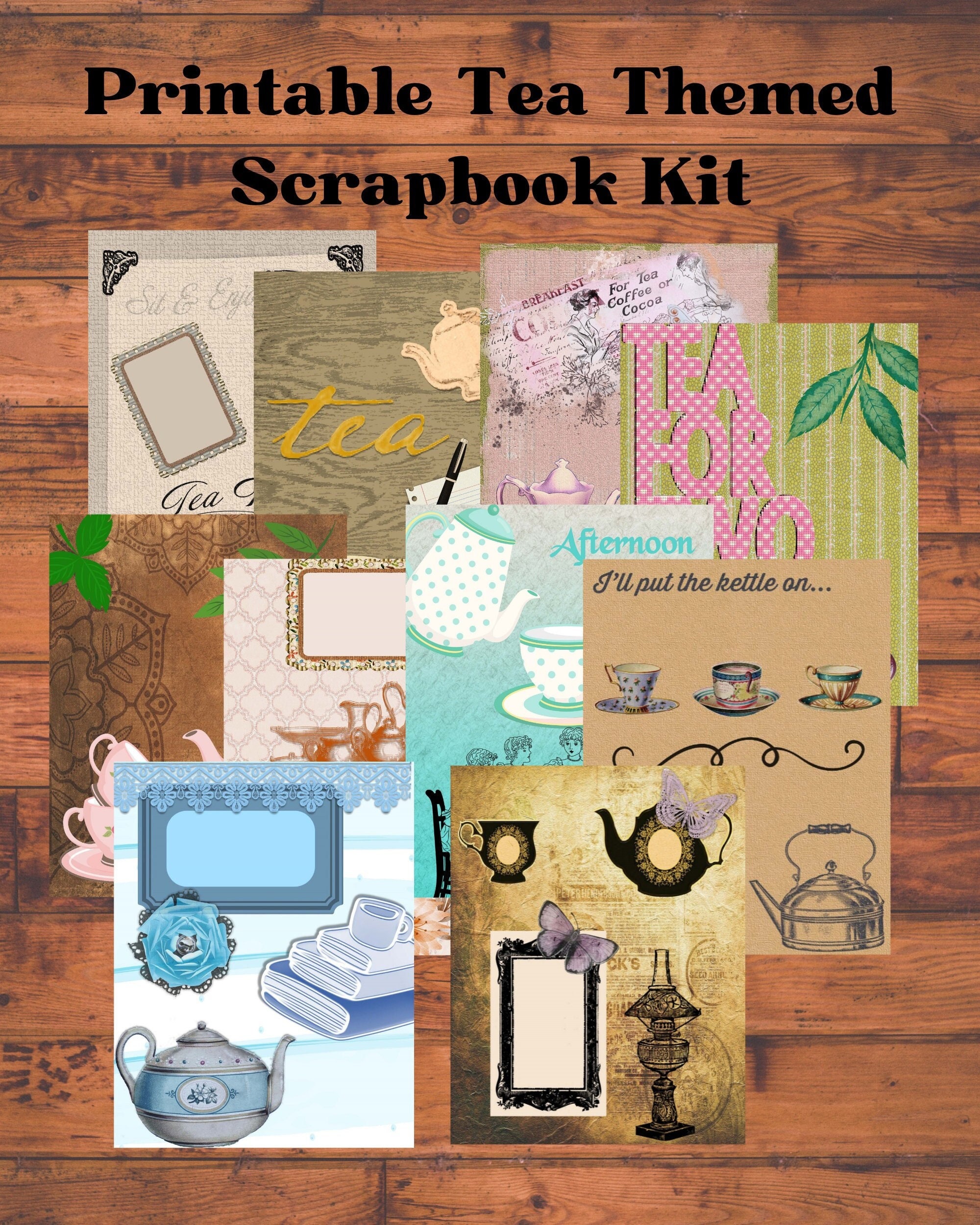 Printable Afternoon Tea Scrapbook Pages Junk Journal - Etsy