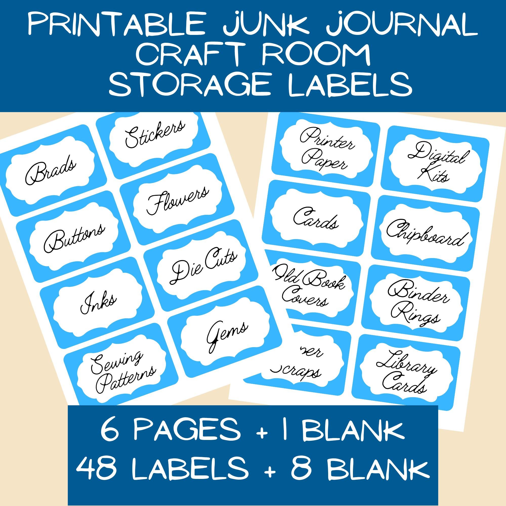 Printable Junk Journal Craft Storage Labels – Organize Your Craft Room ...