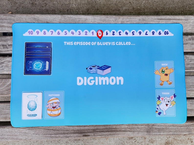 Lote de tapete de juego Digimon x Bluey TCG con ficha de memoria - Etsy ...