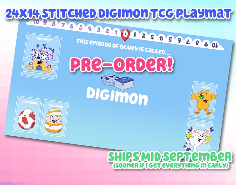 Digimon X Bluey TCG Playmat Preorder - Etsy Ireland