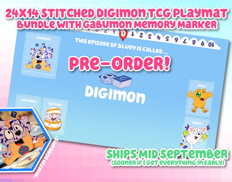 Digimon X Bluey TCG Playmat Bundle With Memory Token Preorder - Etsy ...