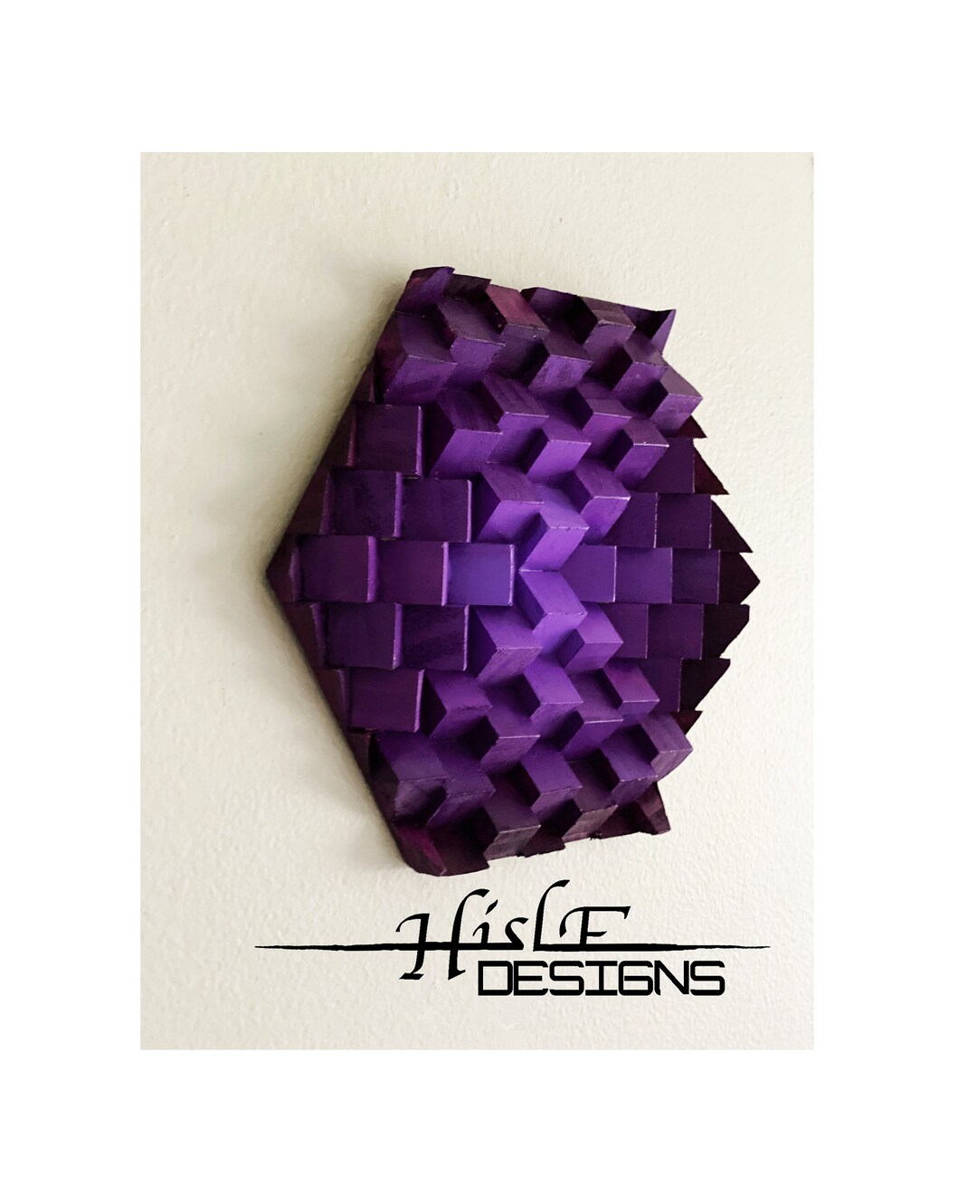 Set of 5 Dimensional Wall Art Hexagon Decor Dimensional Wood Hexagon ...
