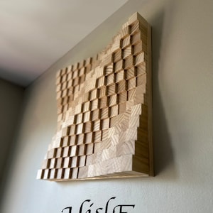 Modern Wave Art Wood Geometric Wall Art Wood Grain Wall Art Geometric ...