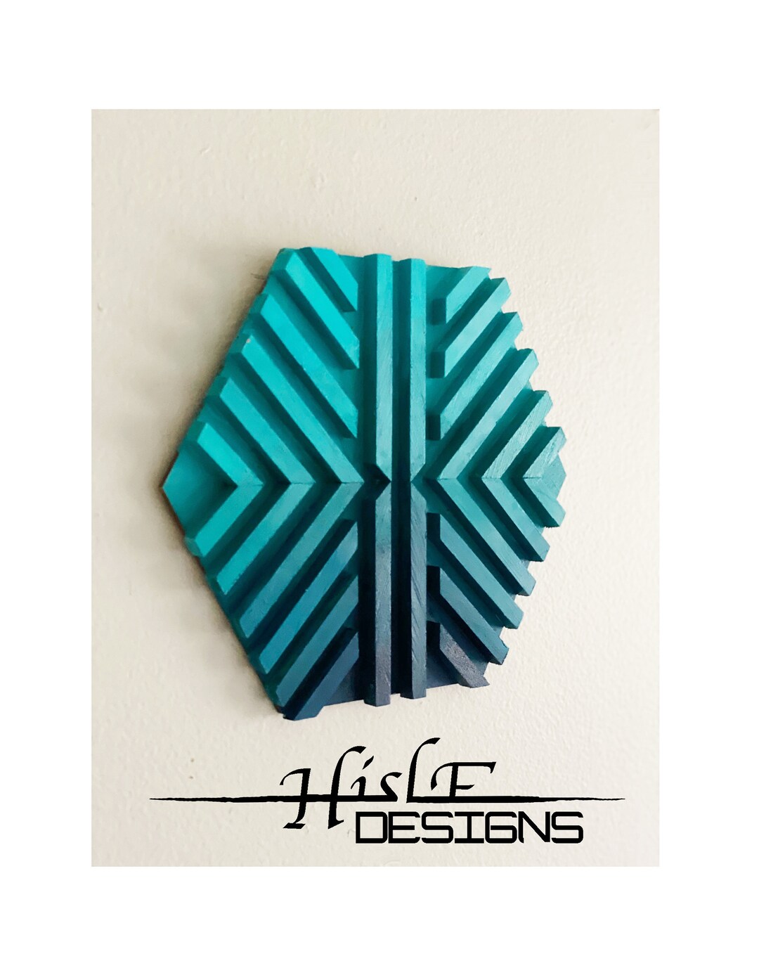 Set of 5 - Dimensional Wall Art - Hexagon Decor - Dimensional Wood ...