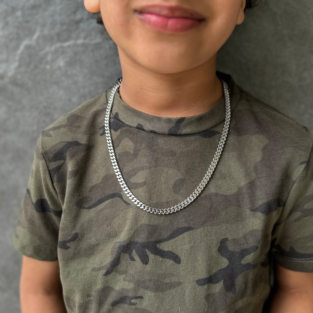 Kid's Silver Cuban Chain Necklace - Etsy