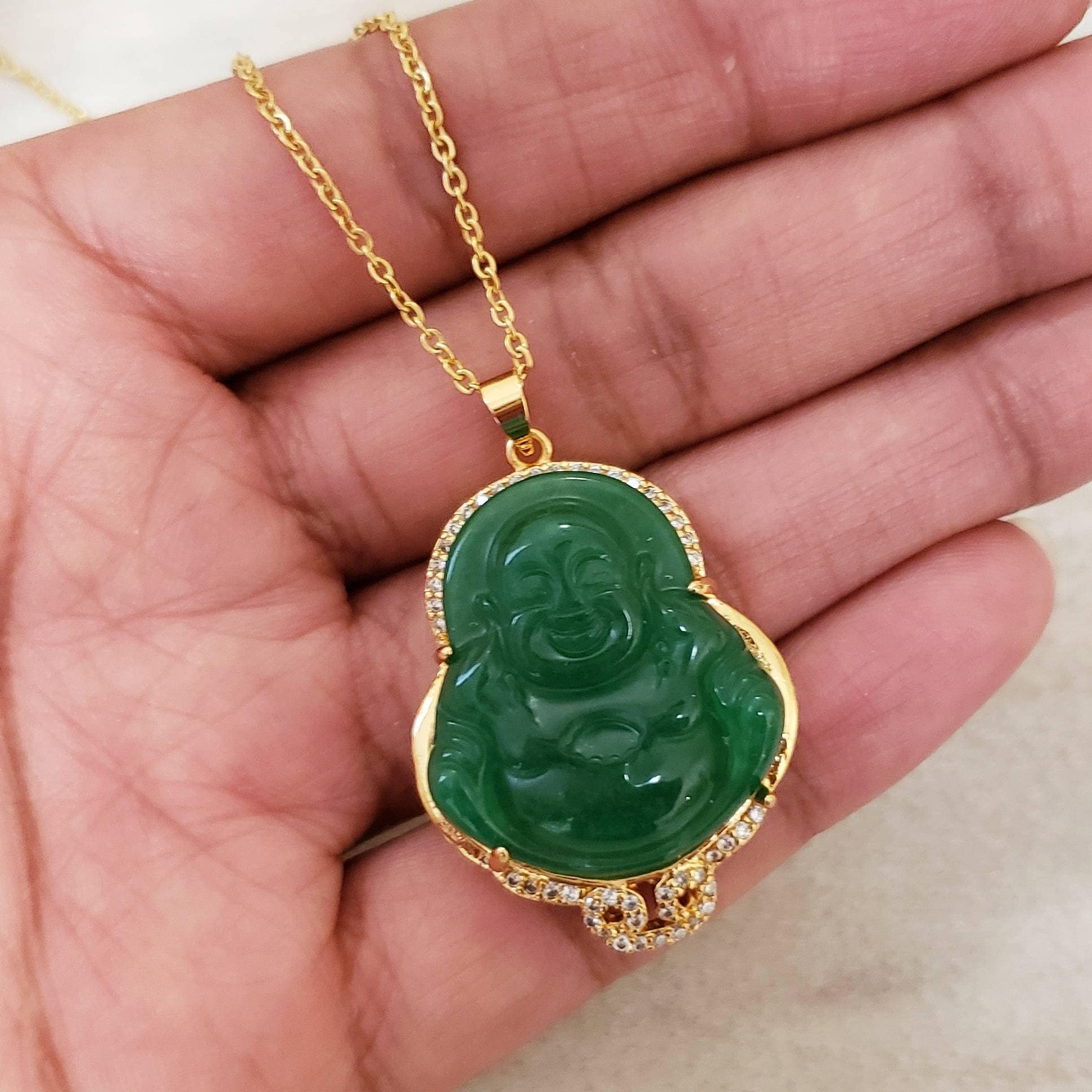 Jade Buddha Necklace For Women Buddha Necklace 18k Gold Etsy