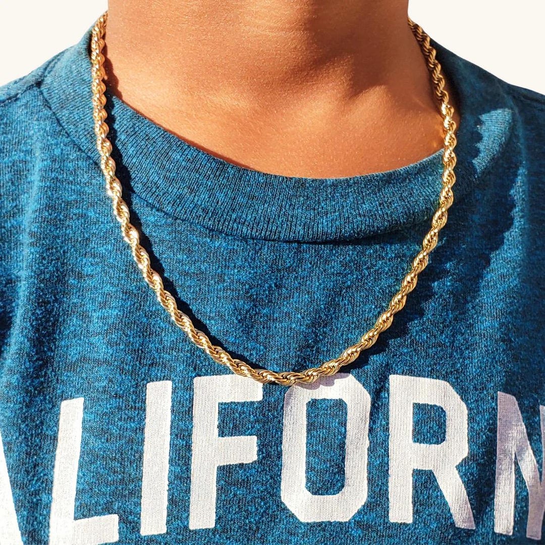 Kid's Gold Rope Chain Necklace - Etsy