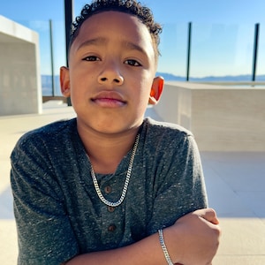 Kid's Cuban Chain Necklace and Bracelet, Waterproof, Hypoallergenic ...