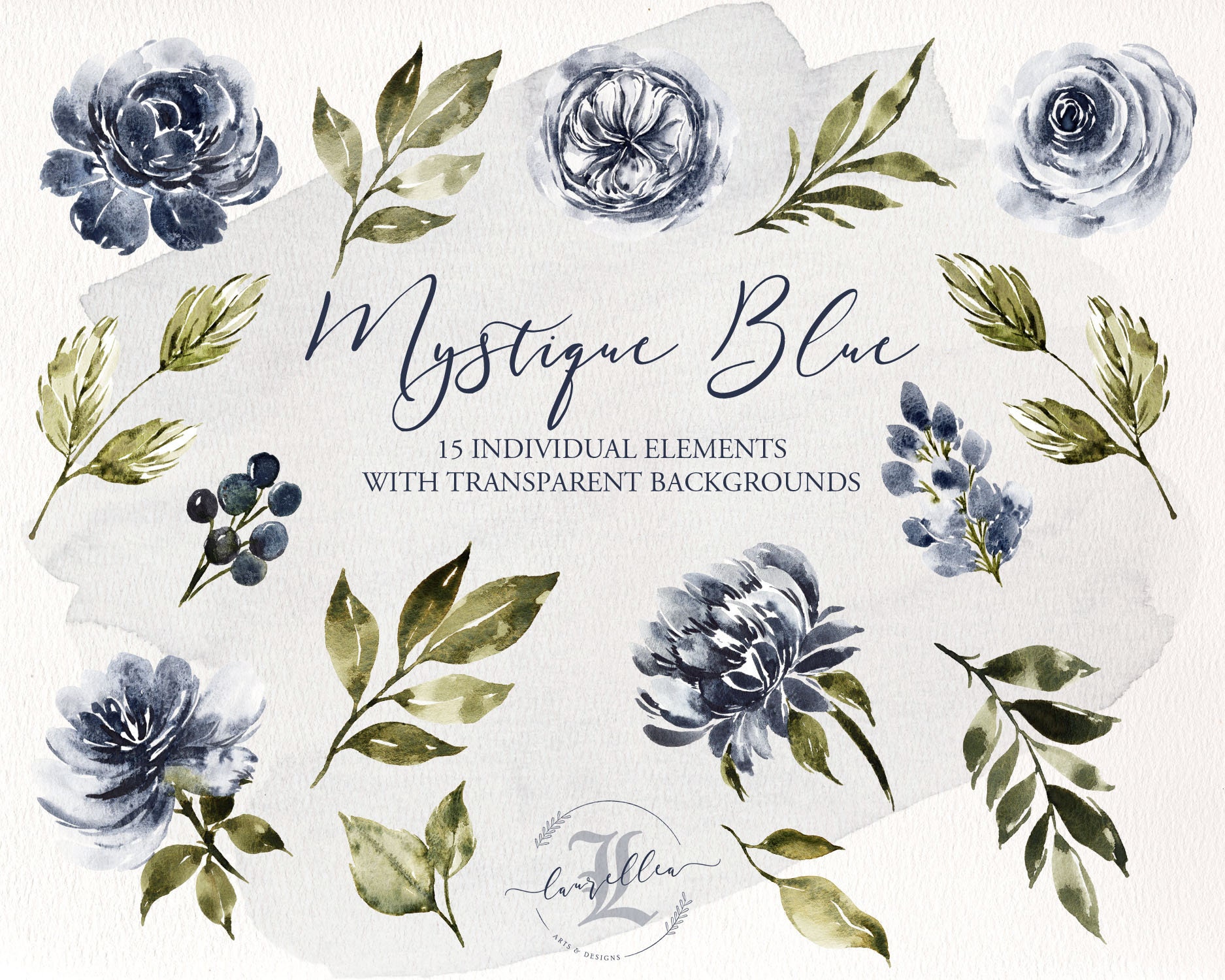 Handpainted Watercolor Floral Elements & Arrangements Clip Art Digital ...