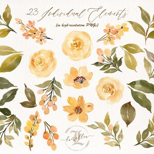 Watercolor Floral Clipart, Floral Elements & Arrangements, Pastel ...