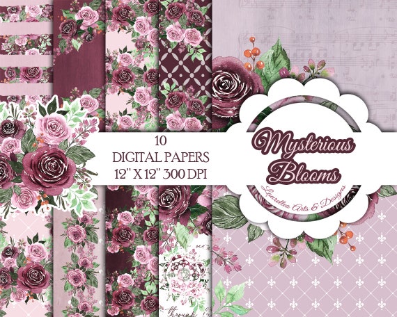 Vintage Shabby Chic Digital Paper Pack Digital Wedding | Etsy