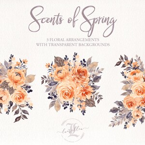 Spring Watercolor Floral Clipart, Spring Floral Elements and ...