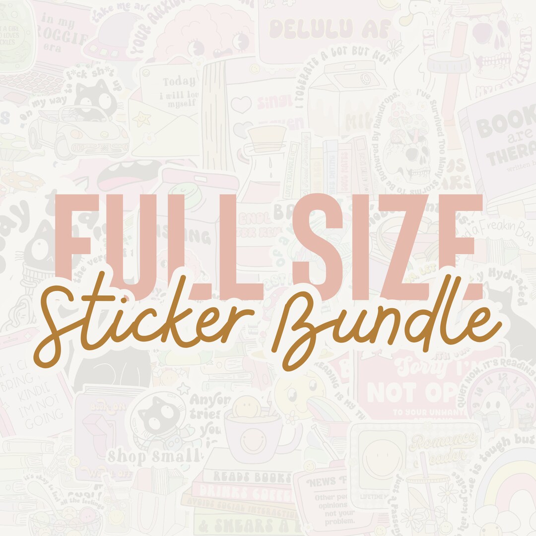 Full Size Sticker Bundle E-reader Decal, Waterbottle Sticker - Etsy