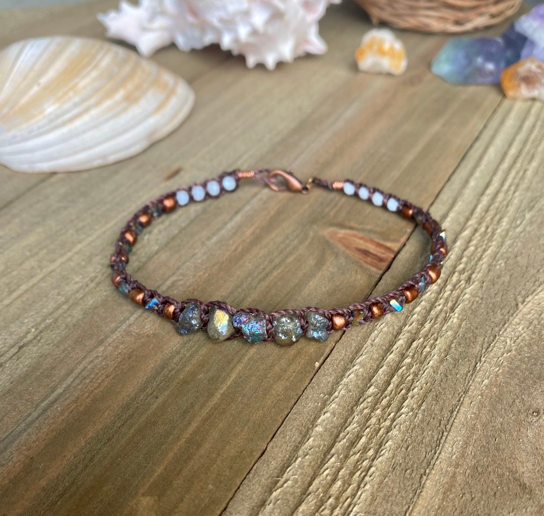 Feminine Energies—iridescent Rainbow Aura Quartz Crystal Braided Chord ...