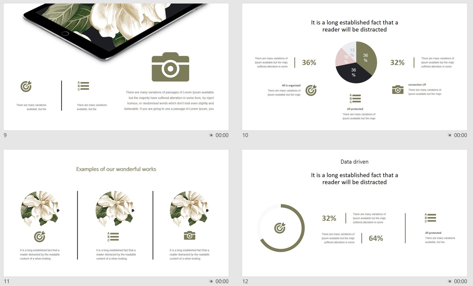 Flower Art Powerpoint Template | Garden Powerpoint Background | Summer ...