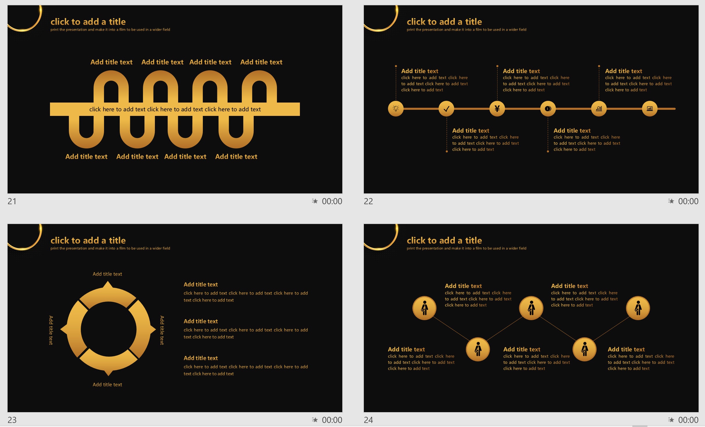 Black and Gold Business Powerpoint Template, Business Powerpoint, Dark ...