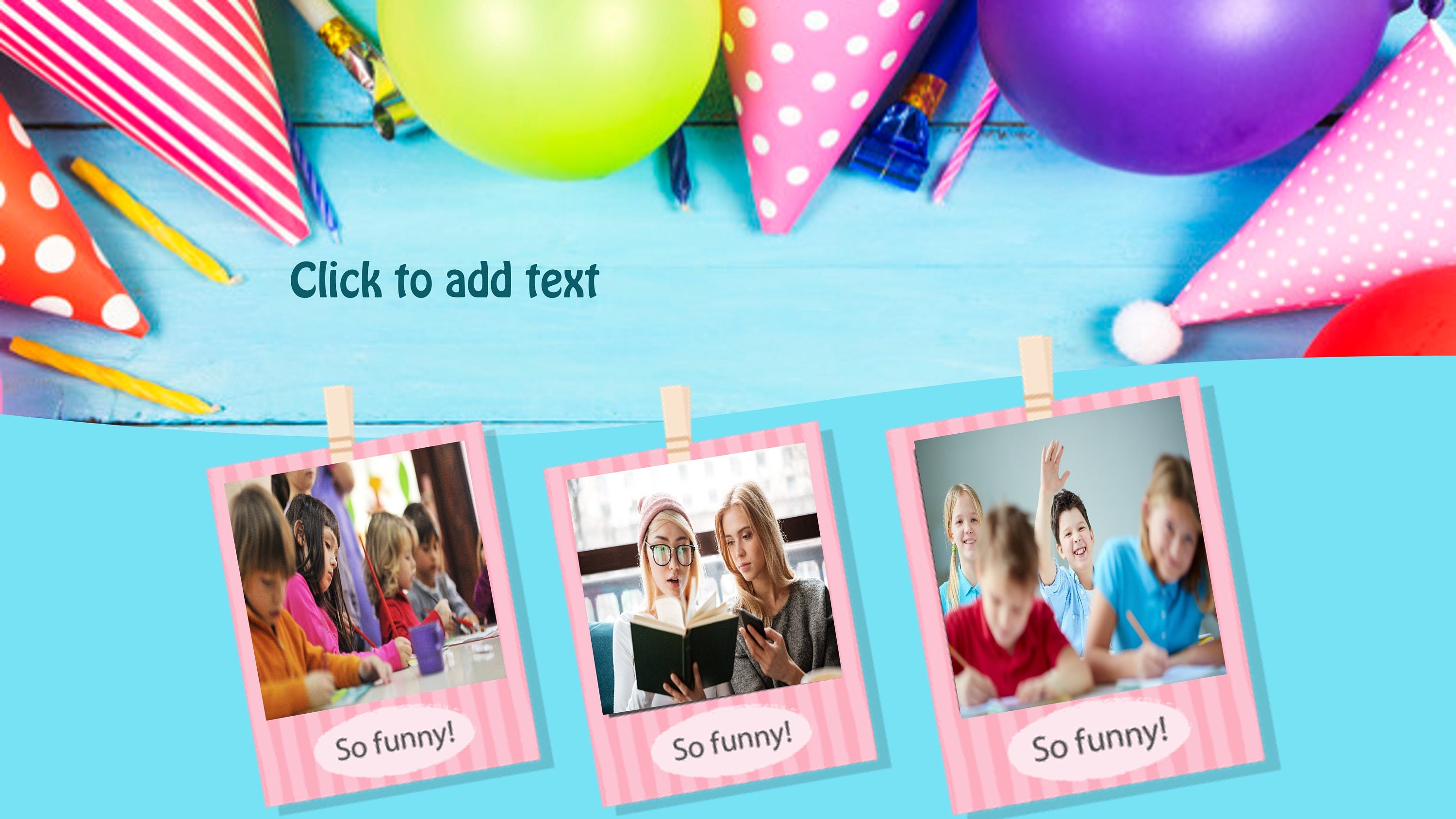 Birthday Powerpoint Template Blue Birthday Photo Album Powerppoint ...