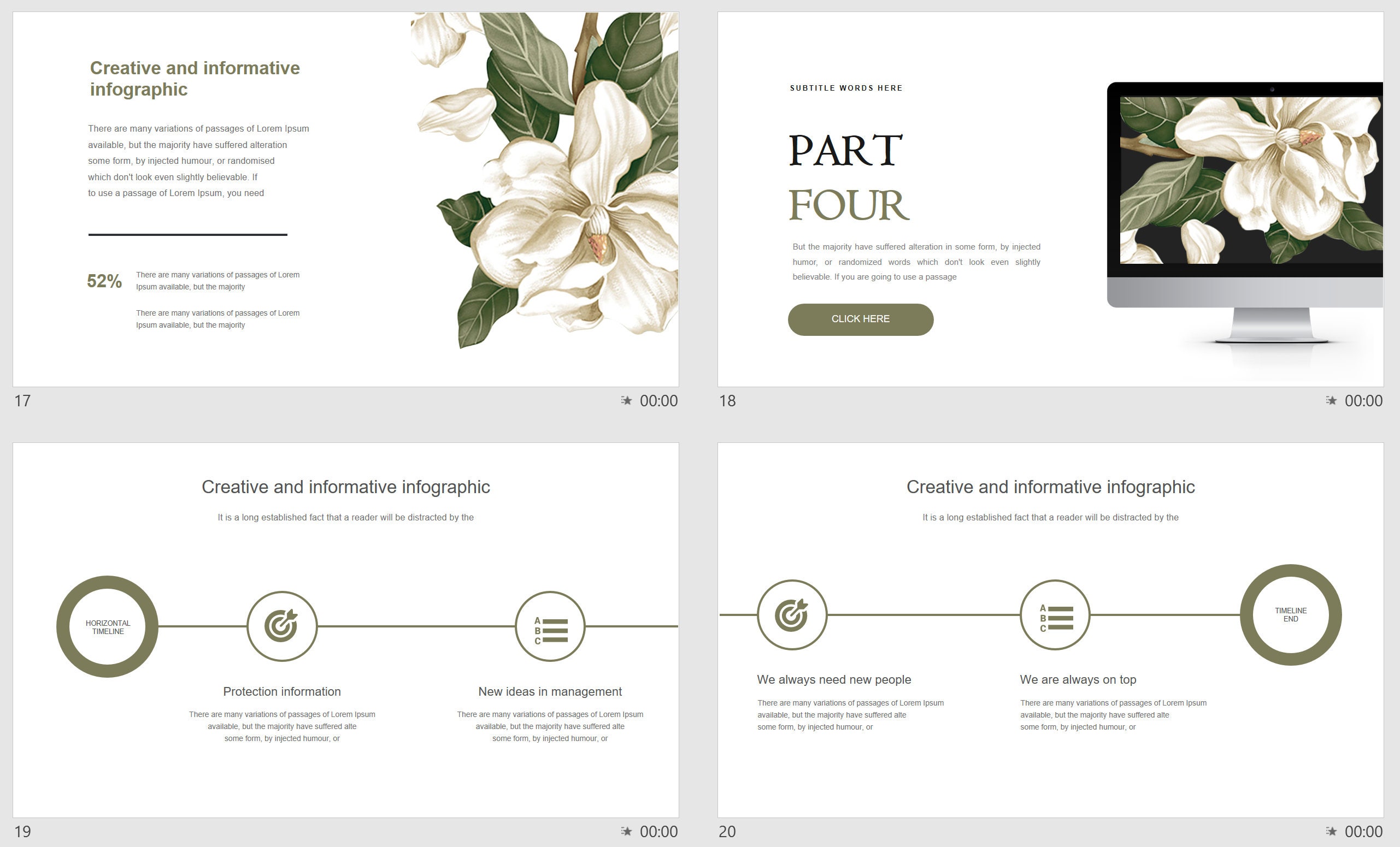 Flower Art Powerpoint Template | Garden Powerpoint Background | Summer ...