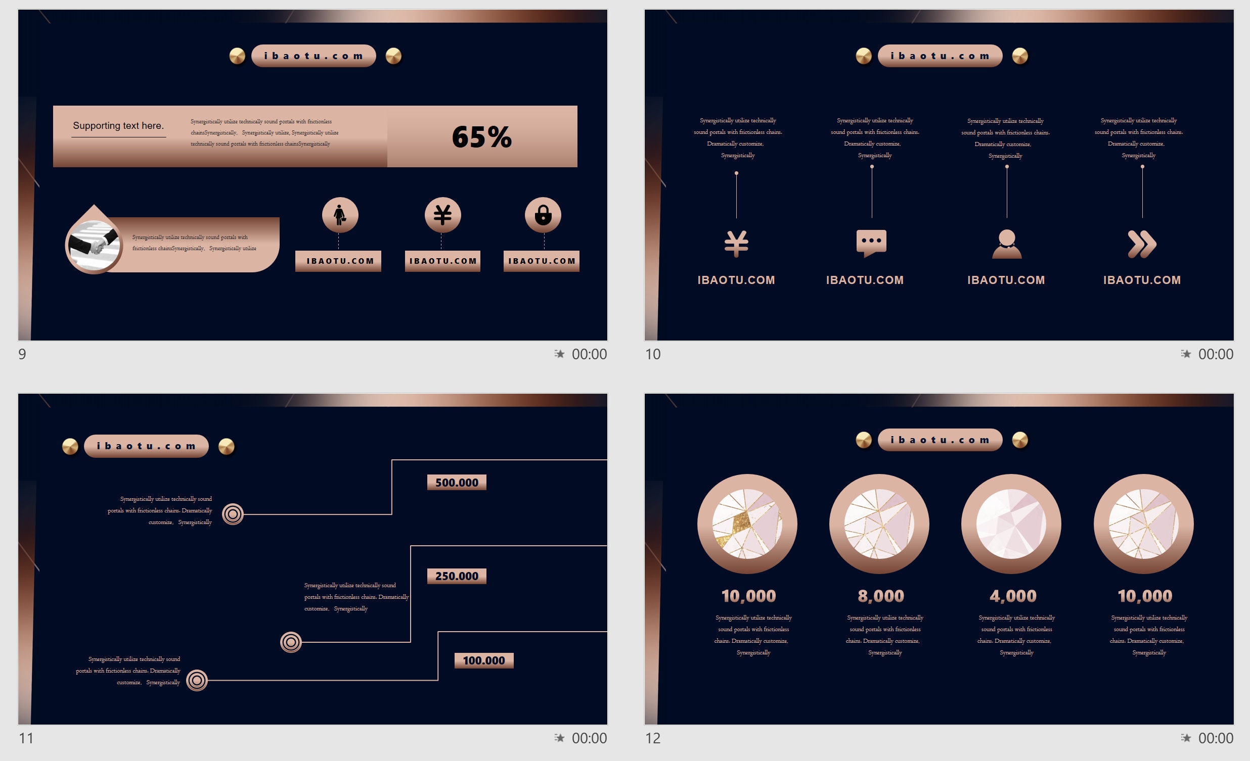 Bronze Blue Powerpoint, Gold Powerpoint, Rose Gold Glitter Business PPT ...