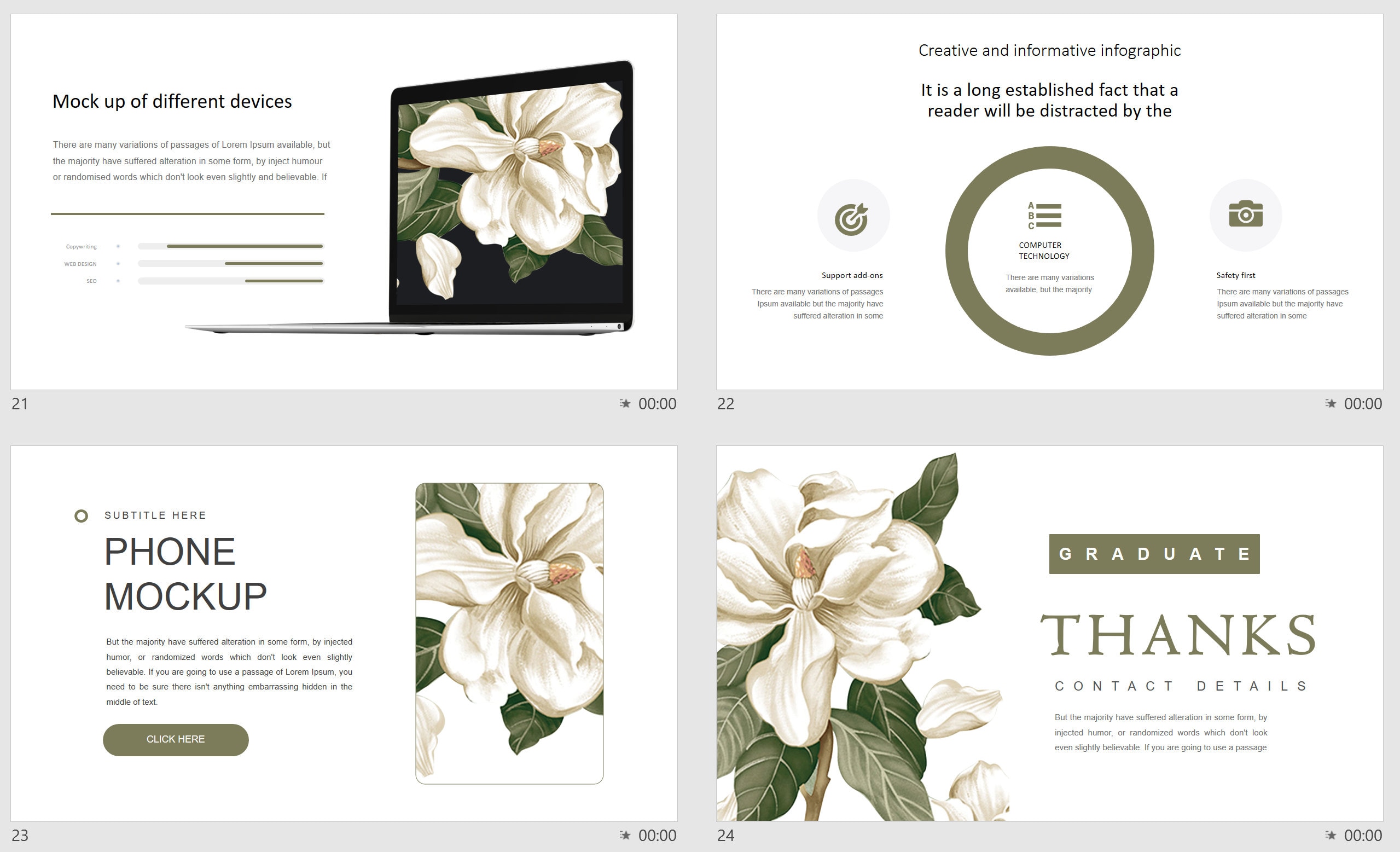 Flower Art Powerpoint Template | Garden Powerpoint Background | Summer ...