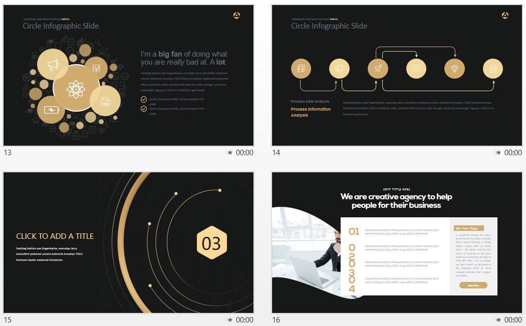 Black and Gold Business Powerpoint Template Business Proposal - Etsy