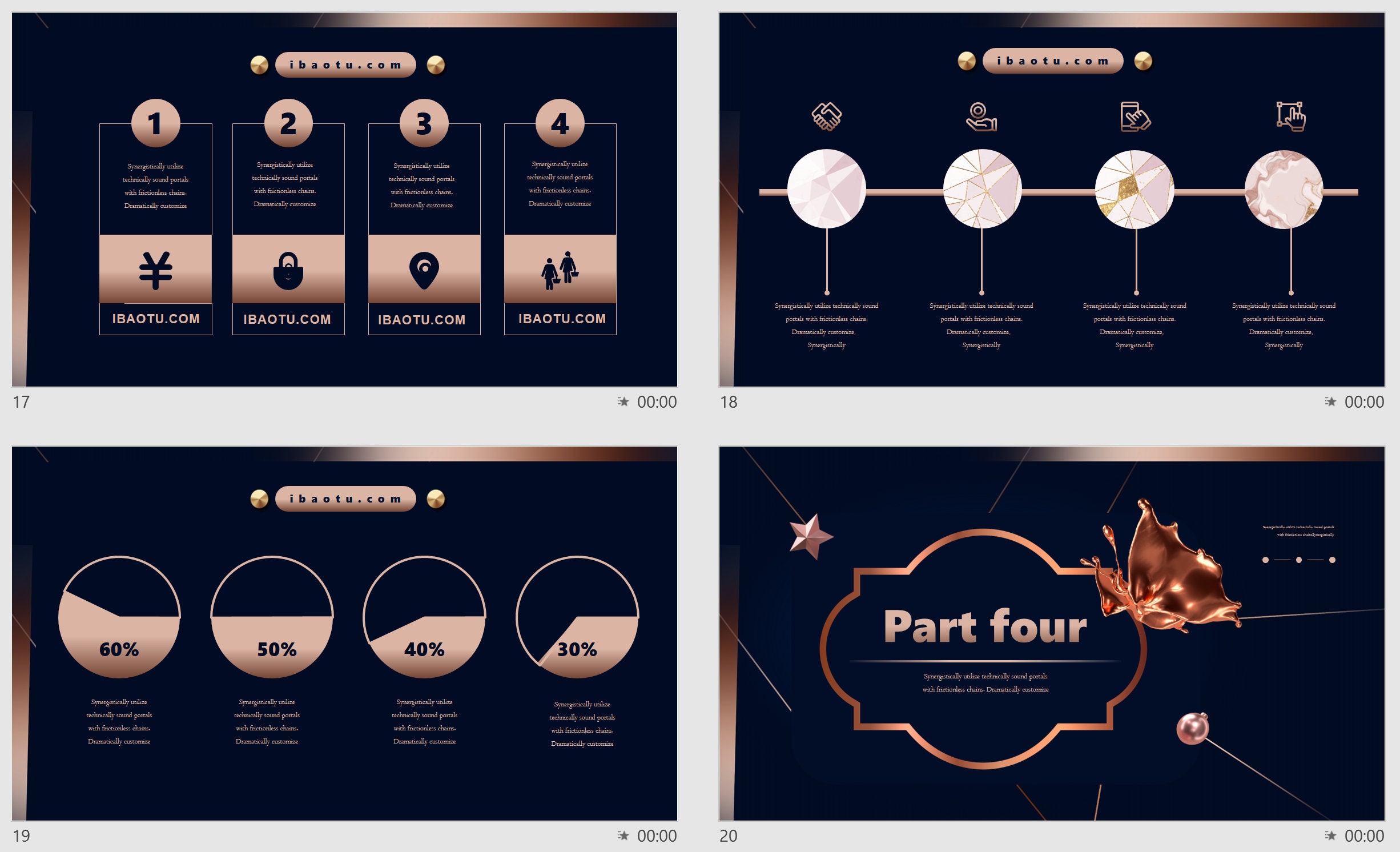 Bronze Blue Powerpoint, Gold Powerpoint, Rose Gold Glitter Business PPT ...