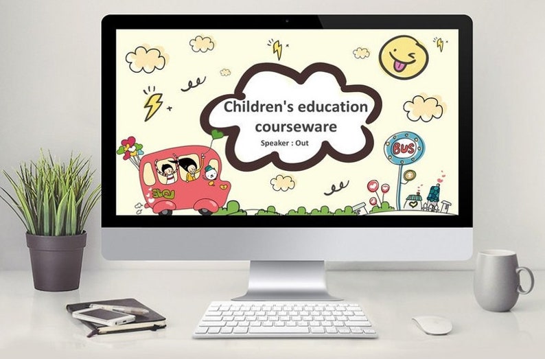 Cartoon Kids Powerpoint Template | Notebook Powerpoint | Teaching ...