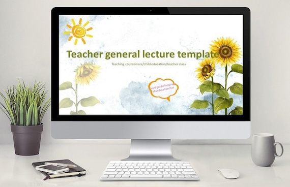Yellow Sunflower Powerpoint Template Garden Powerpoint | Etsy