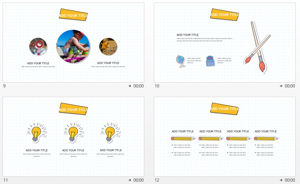 School Stationery Powerpoint Template, Editable Powerpoint, Note Paper ...