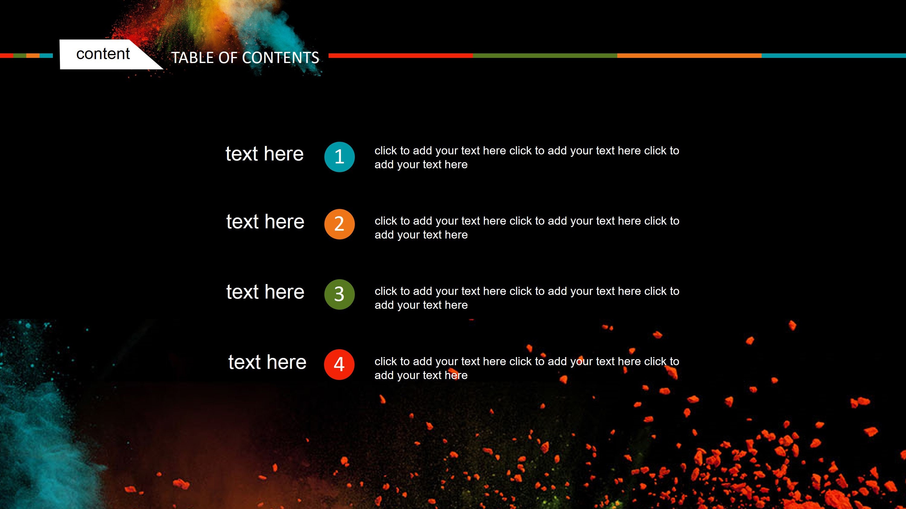 Color Explosion Powerpoint Template Dark Powerpoint Background Template ...