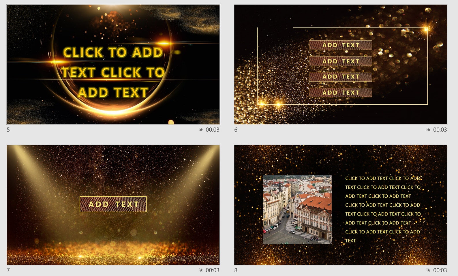 Gold Confetti Award Ceremony Powerpoint Template | Countdown Slide ...