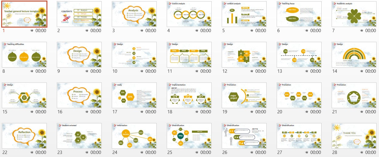 Yellow Sunflower Powerpoint Template Garden Powerpoint Background ...