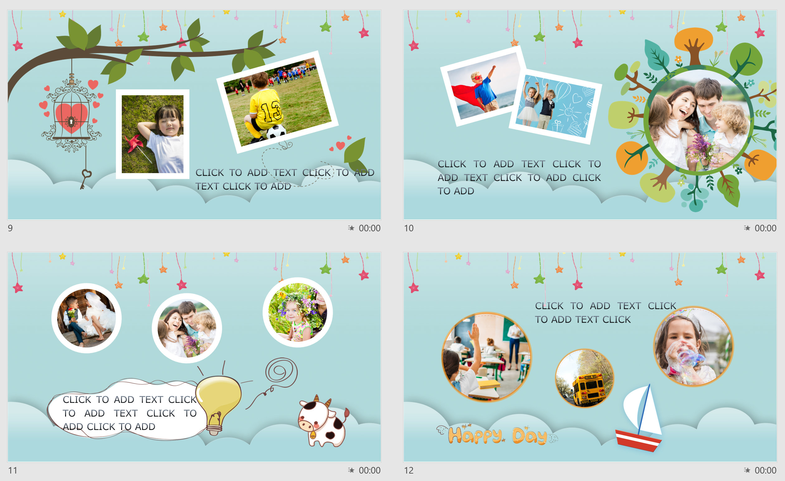 Blue Baby Shower Slideshow, Birthday Powerpoint Template, Blue ...