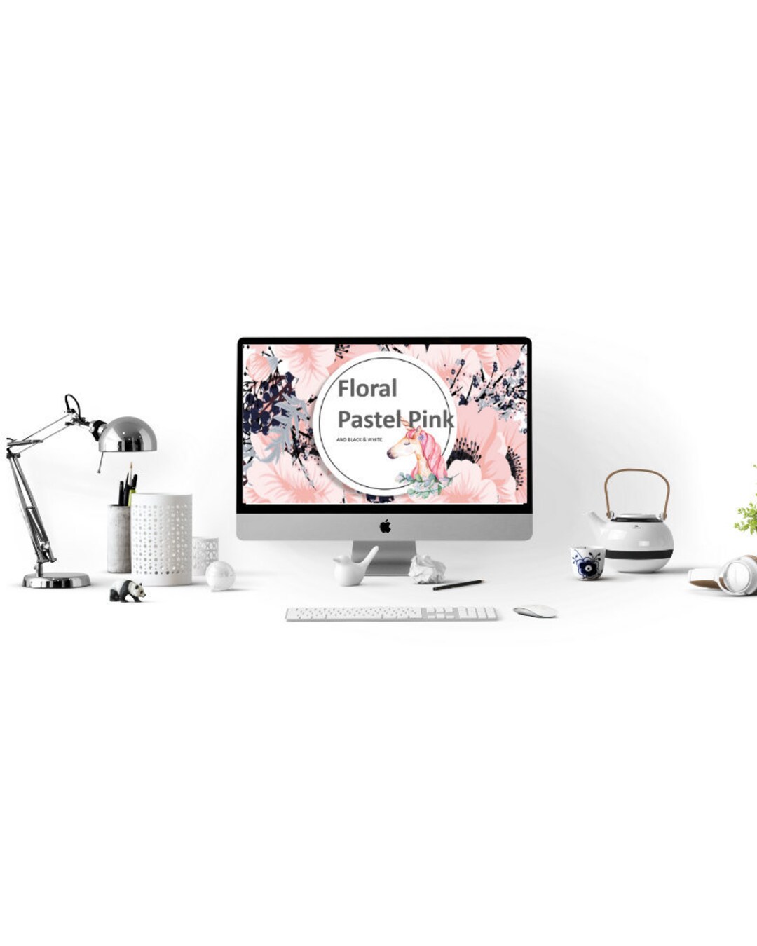 Pastel Pink Pink Floral Powerpoint Presentation, Modern Pink Black ...