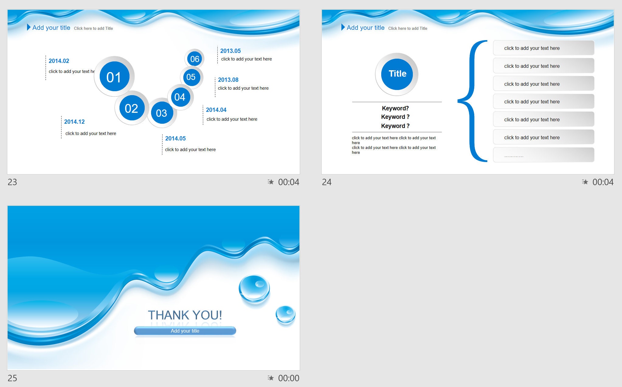 Blue and White Powerpoint Template, Water Powerpoint, Blue PPT ...