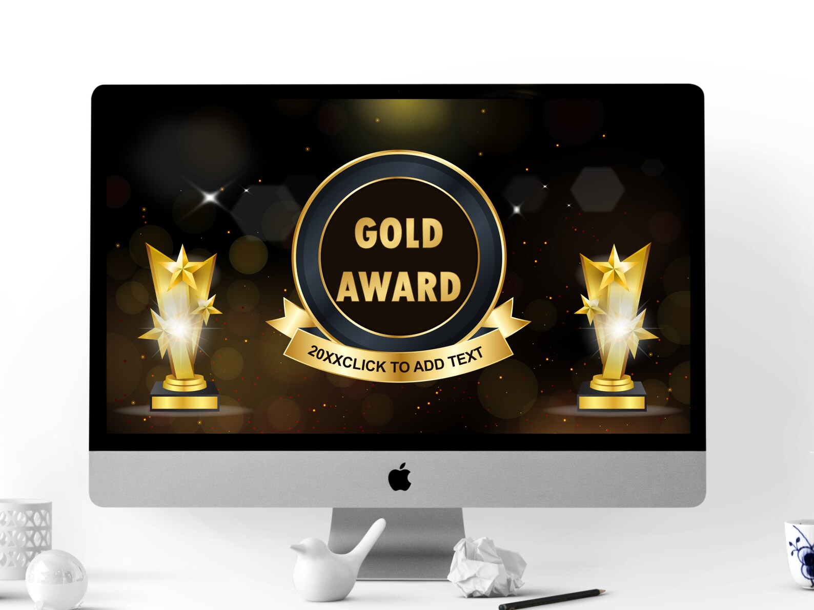 Gold Black Award Ceremony Powerpoint Template | Powerpoint Presentation ...