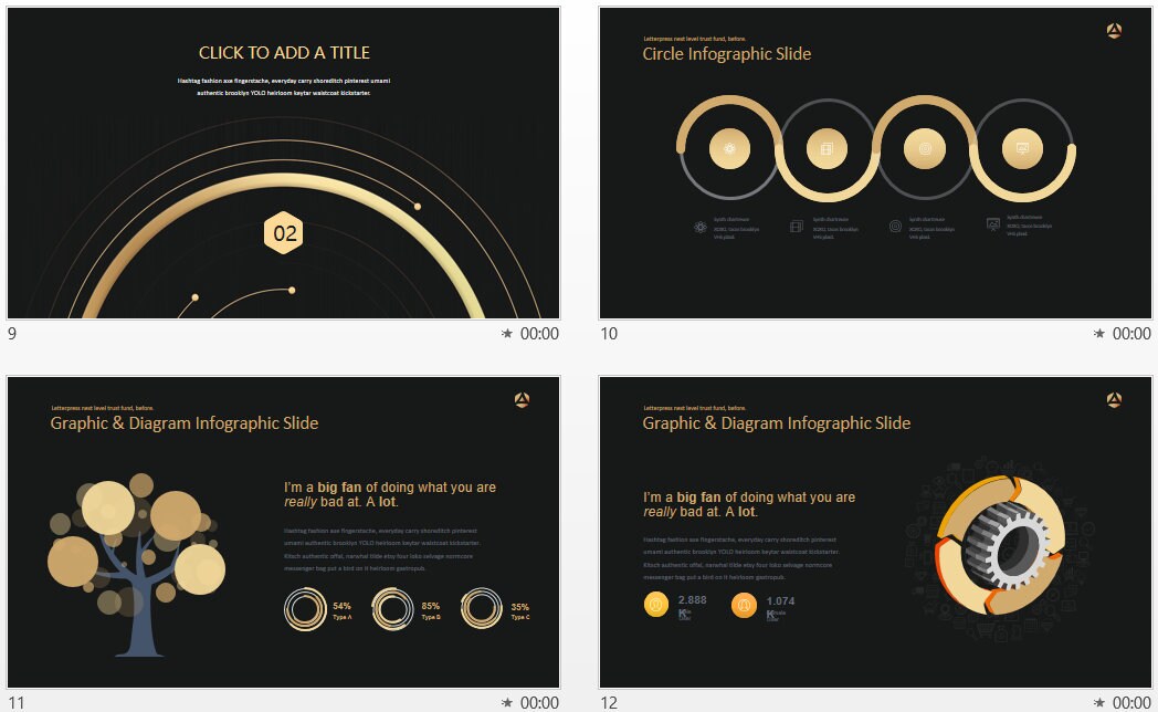 Black and Gold Business Powerpoint Template Business Proposal - Etsy