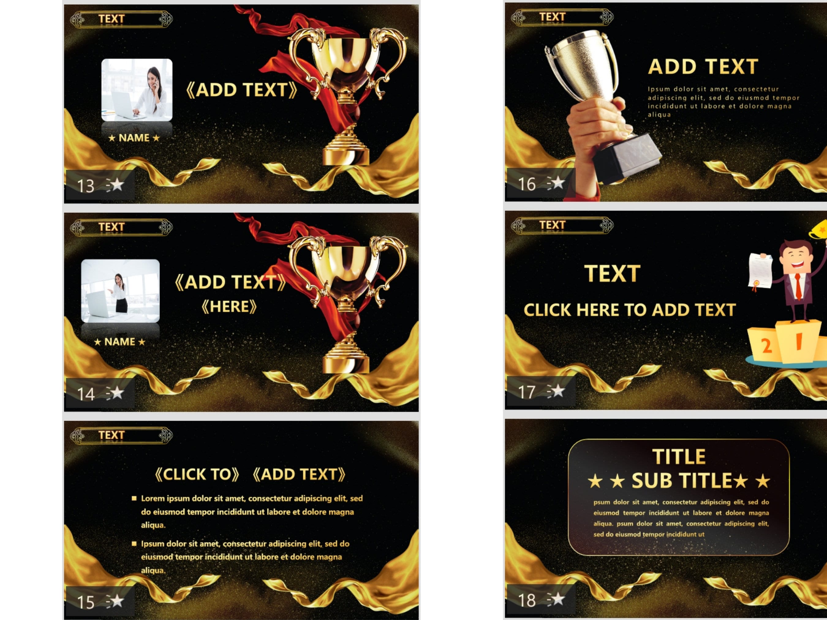 Premium Gold Award Ceremony With Countdown Timer Powerpoint Template ...