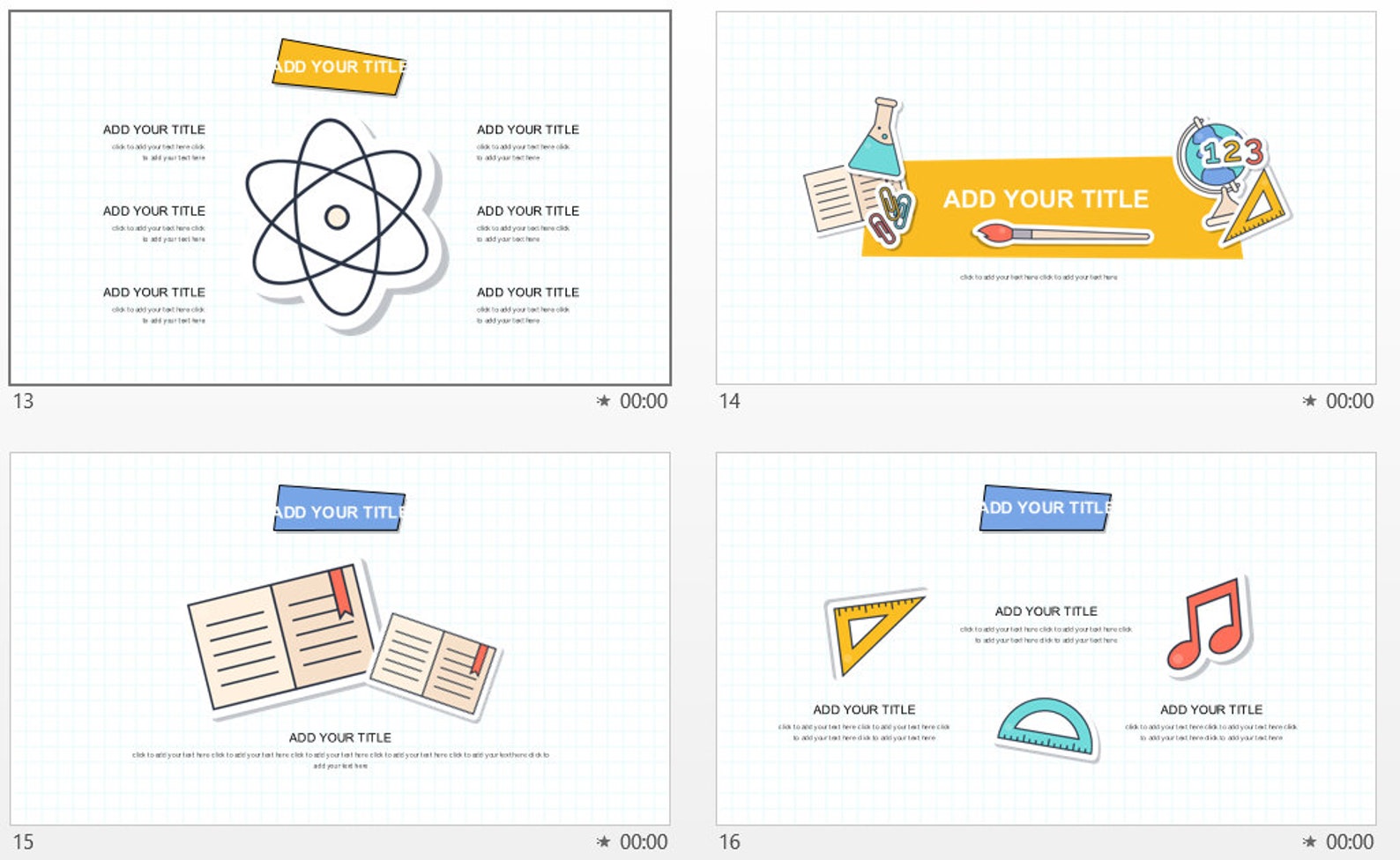 School Stationery Powerpoint Template, Editable Powerpoint, Note Paper ...