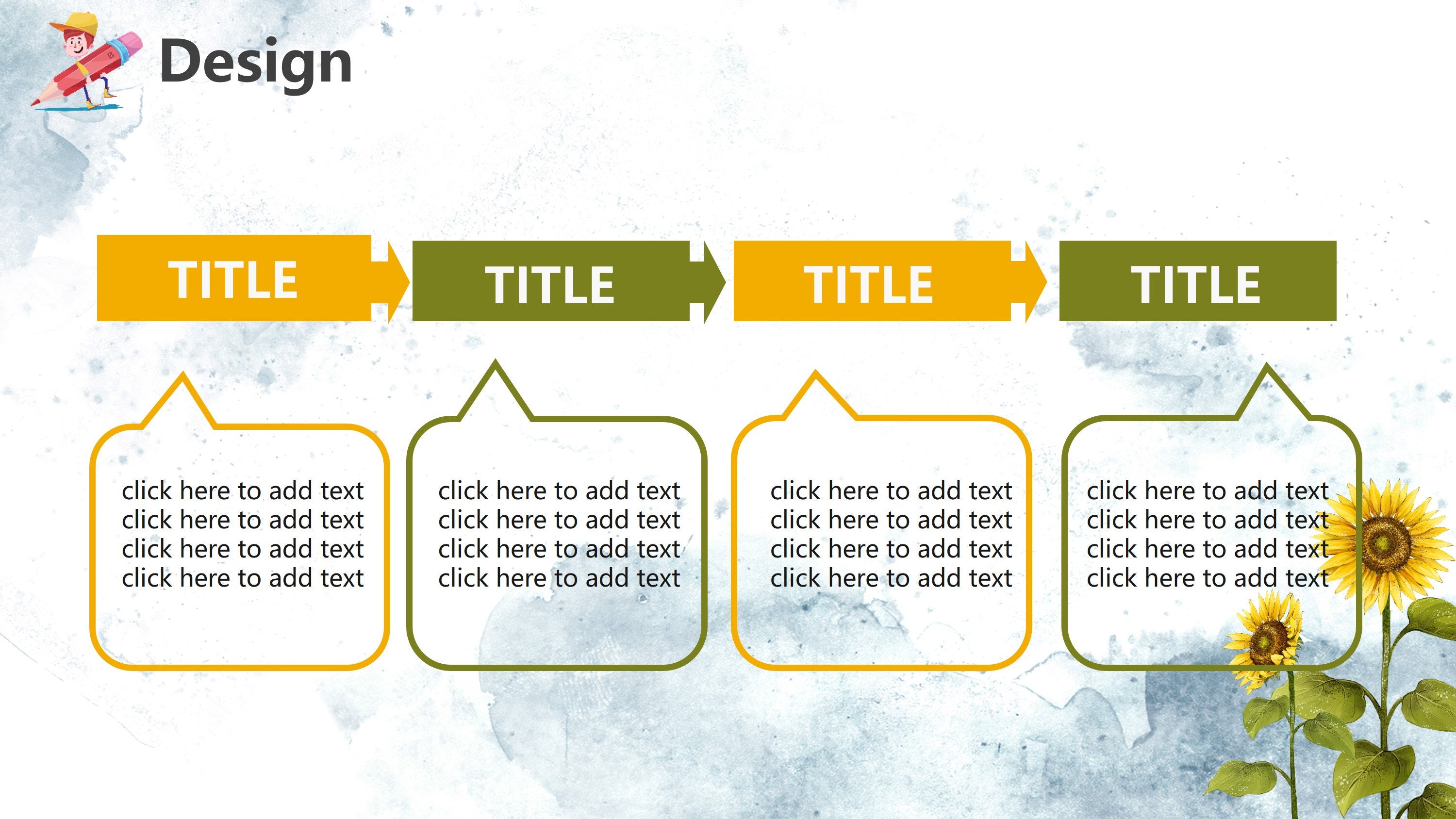 Yellow Sunflower Powerpoint Template Garden Powerpoint Background ...