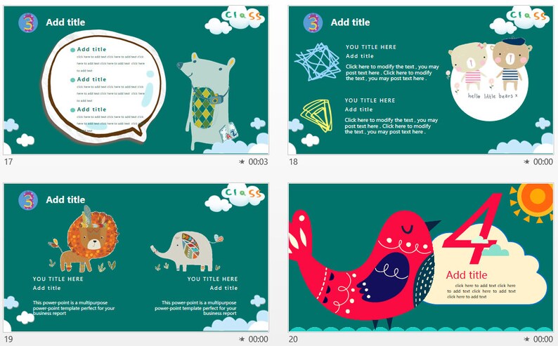 Cartoon Animal Preschool Powerpoint Templates Zoo Powerpoint Powerpoint ...