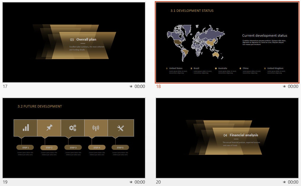 Business Powerpoint Template | Black and Gold Flat PPT Template ...