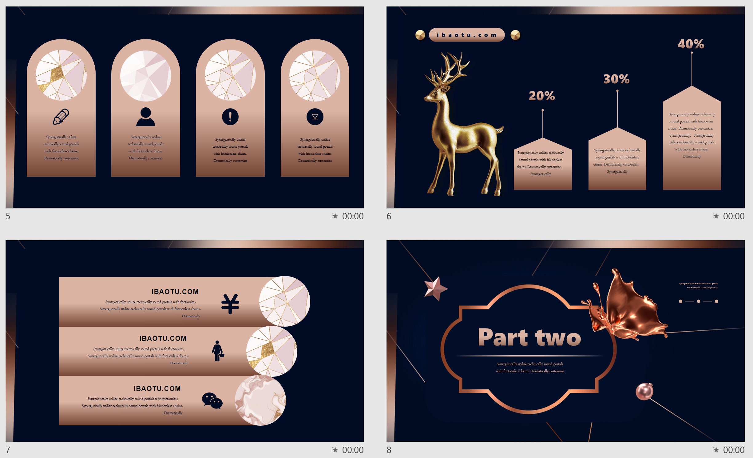 Bronze Blue Powerpoint, Gold Powerpoint, Rose Gold Glitter Business PPT ...