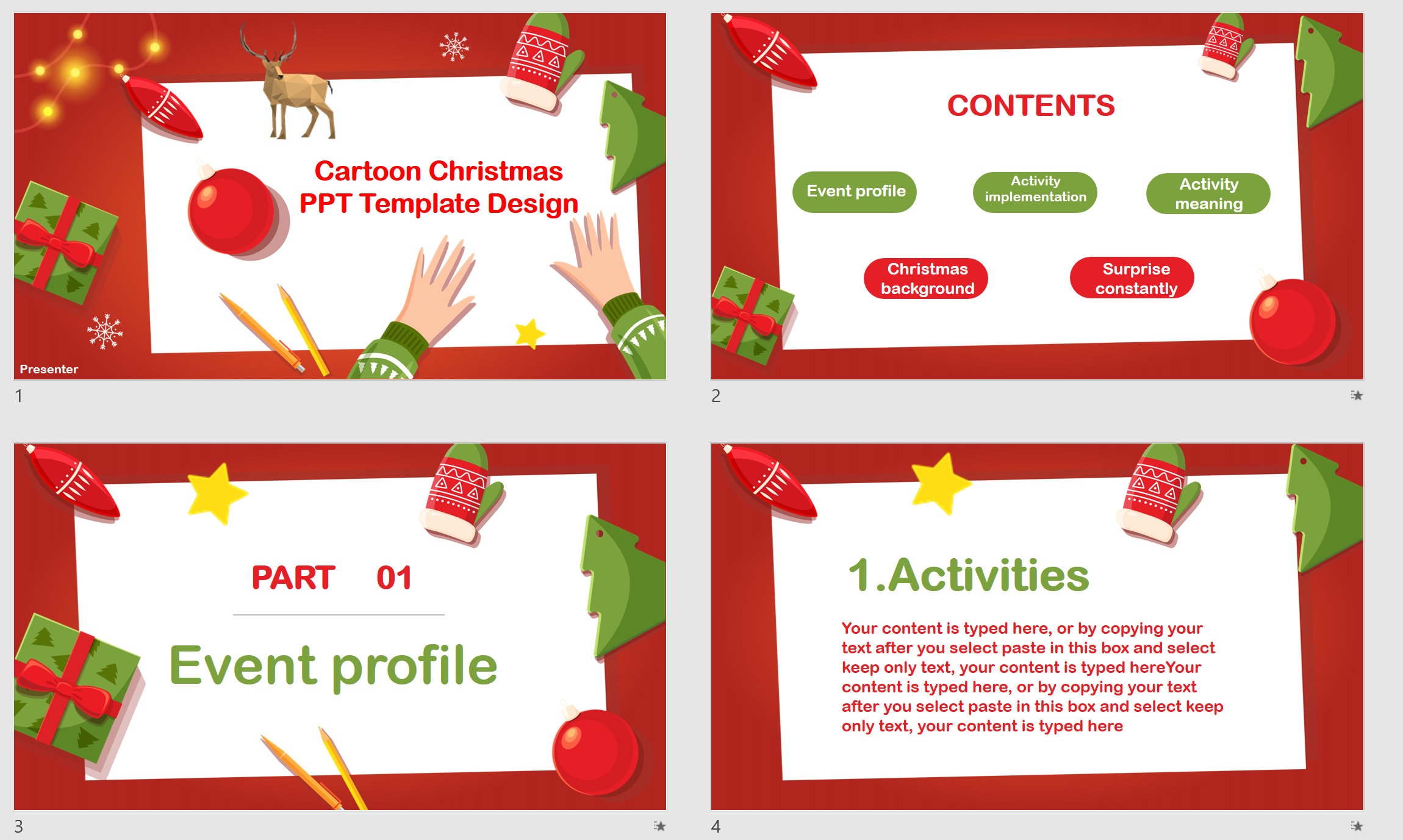Cartoon Christmas PPT Template, Christmas Powerpoint, Animated PPT ...