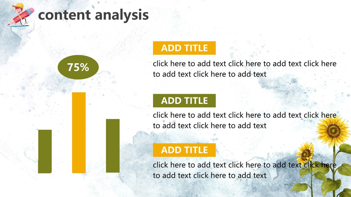 Yellow Sunflower PowerPoint Template Garden PowerPoint | Etsy