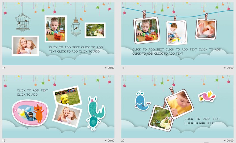 Blue Baby Shower Slideshow, Birthday Powerpoint Template, Blue ...