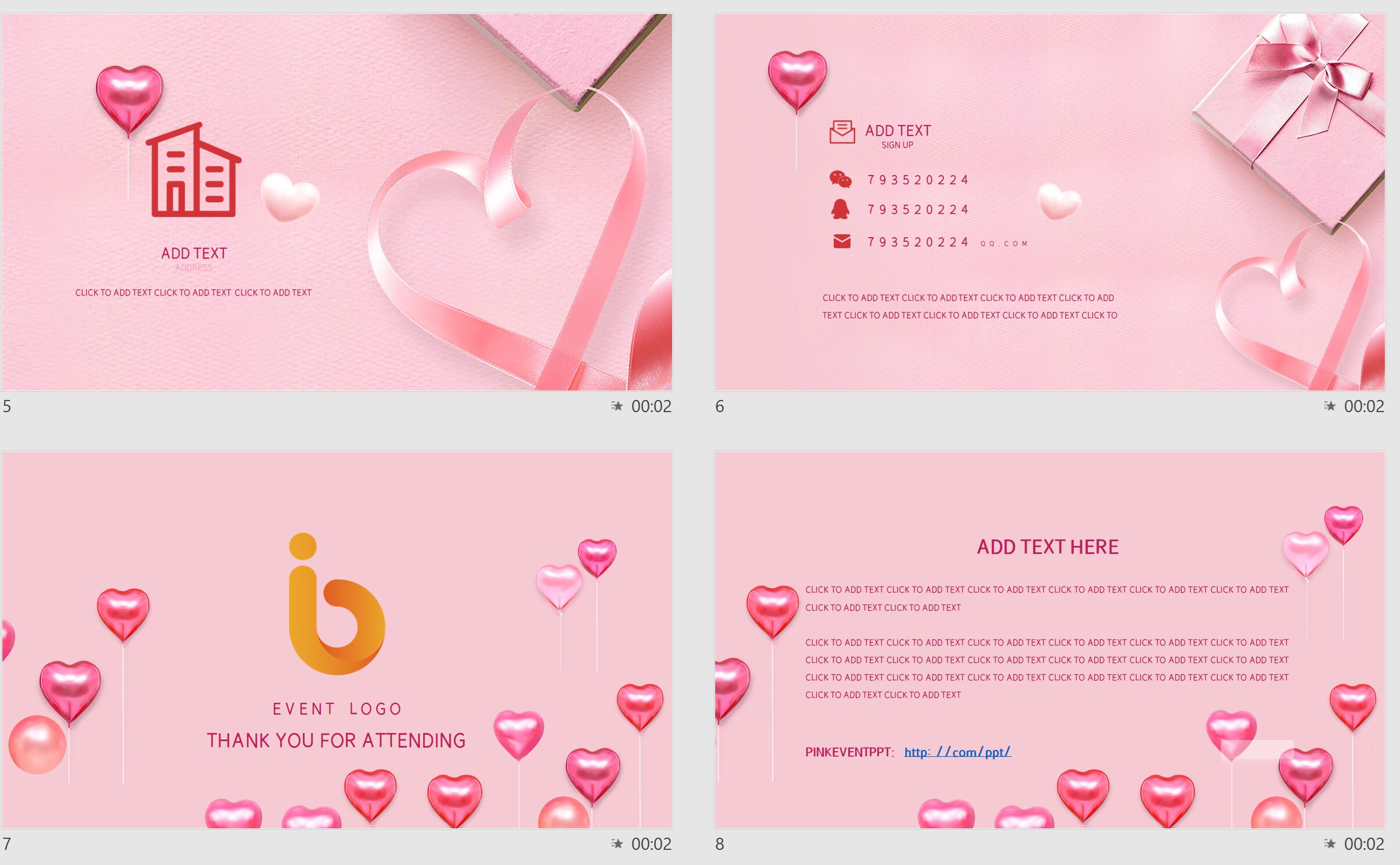Pink Invitation Powerpoint Template, Powerpoint Invitation, Womens ...