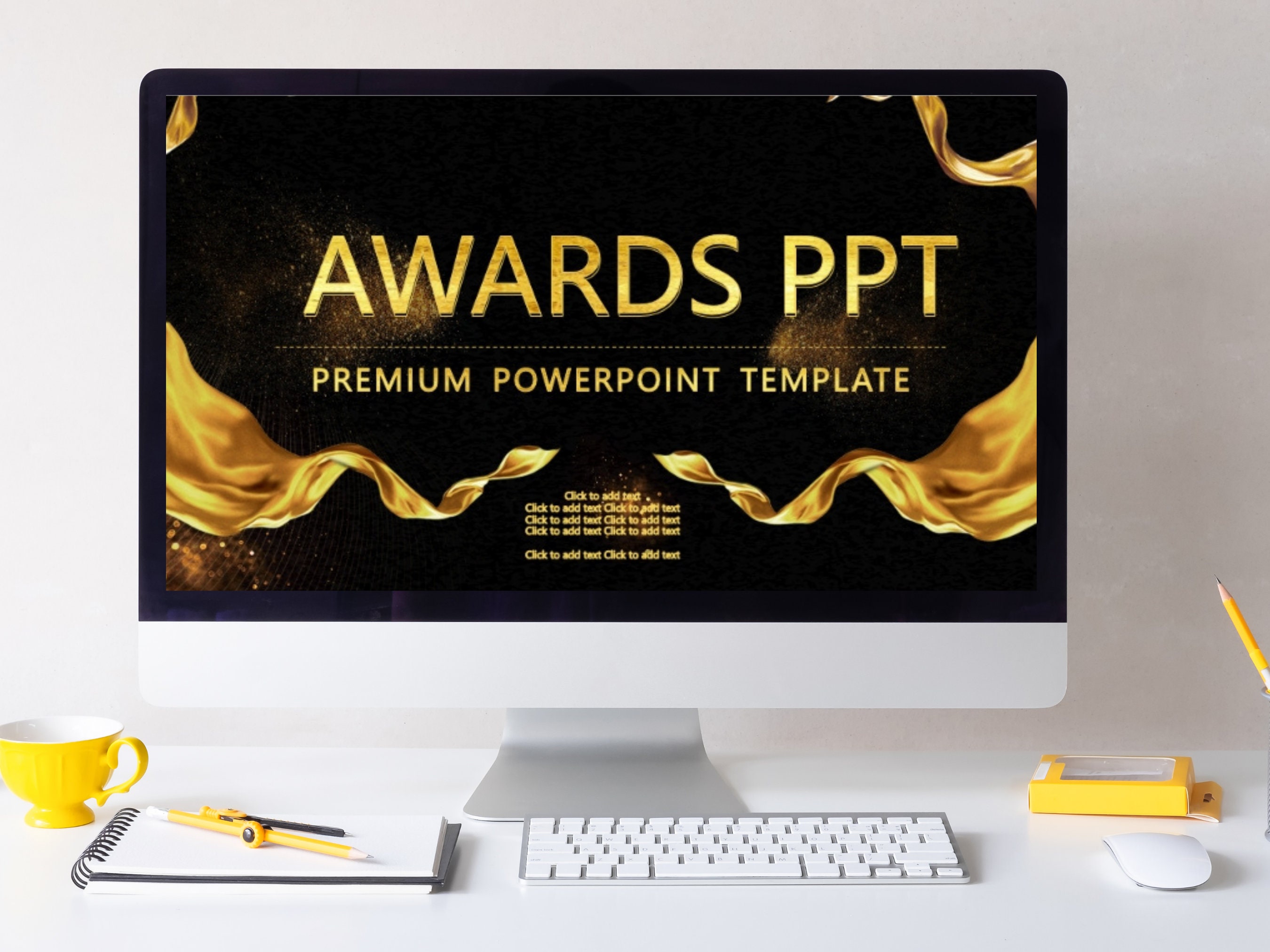 Premium Gold Award Ceremony With Countdown Timer Powerpoint Template ...