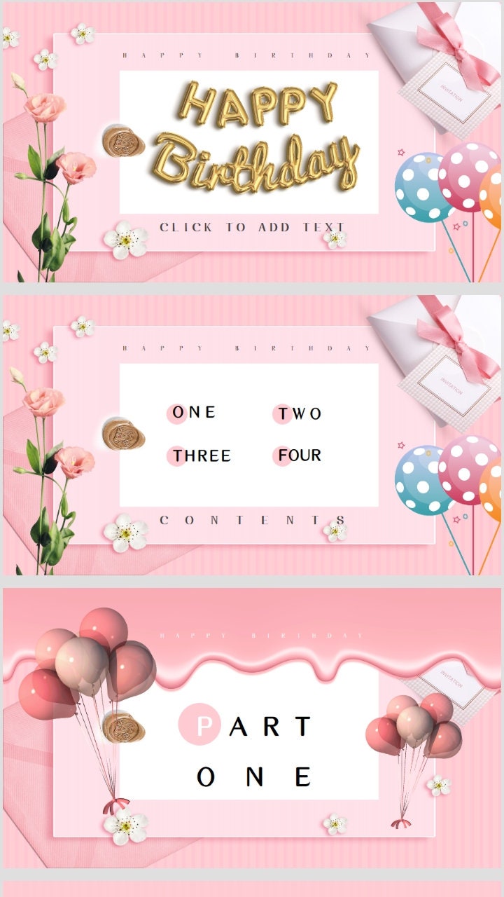 Happy Pink Baby Shower Slideshow, Birthday Powerpoint Template, Pink ...