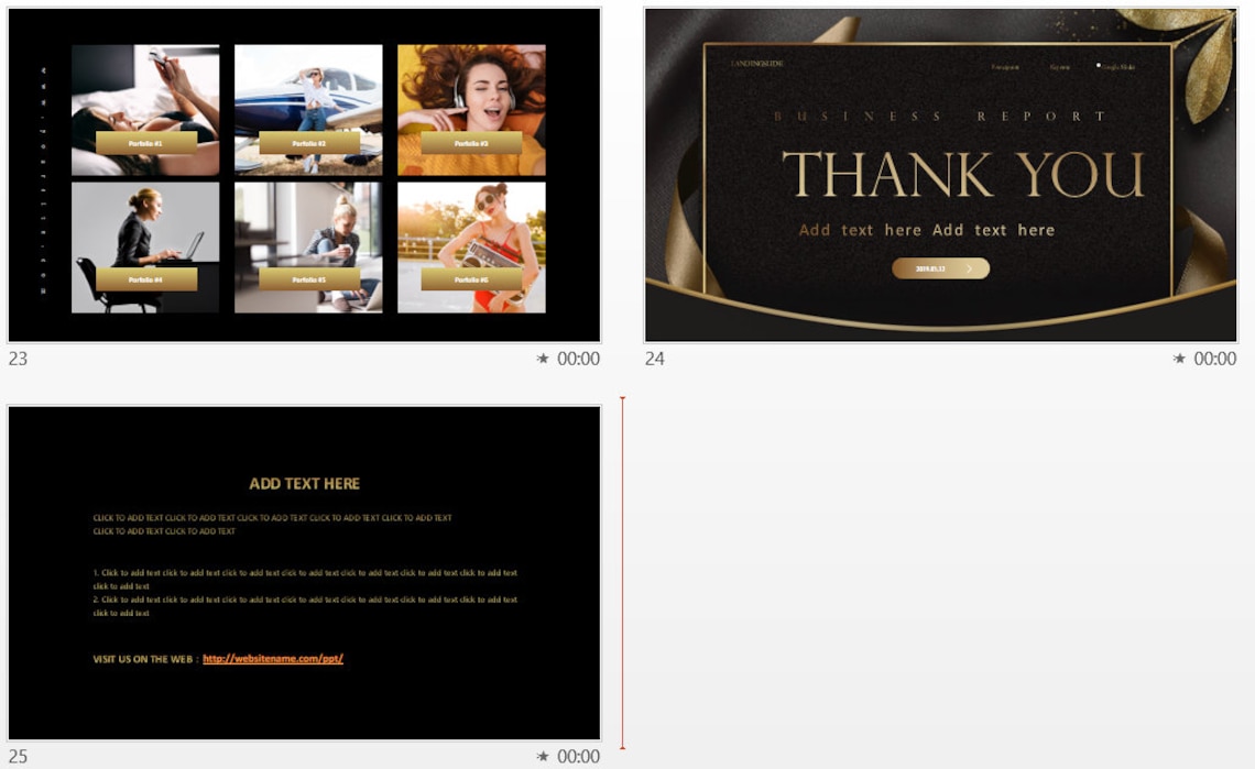 Elegant Black and Gold Powerpoint Template, Business Powerpoint, Dark ...